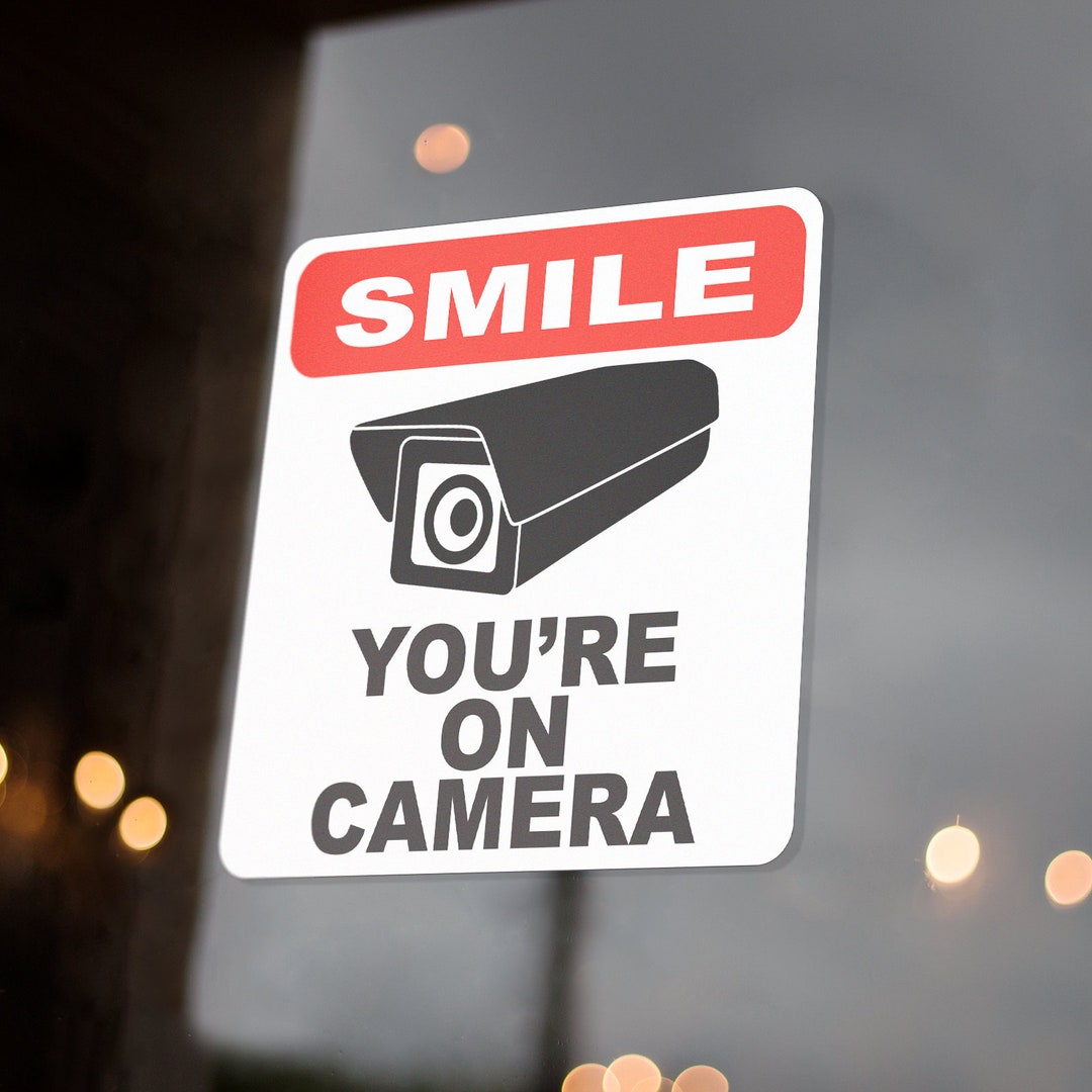 Smile You're on Camera Sticker Decal Sign - Etsy