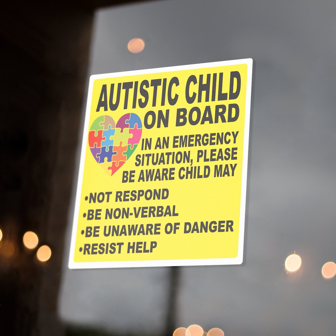 Child With Autism on Board Sticker Decals - Etsy