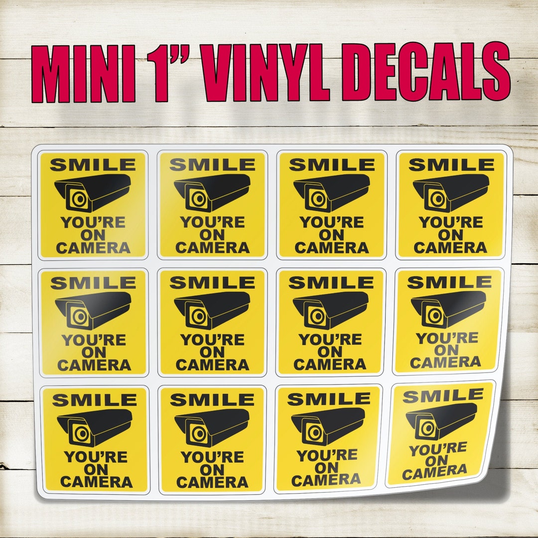 Mini 1 Smile You're on Camera Sticker Decals for Lyft Uber and Dashcams ...