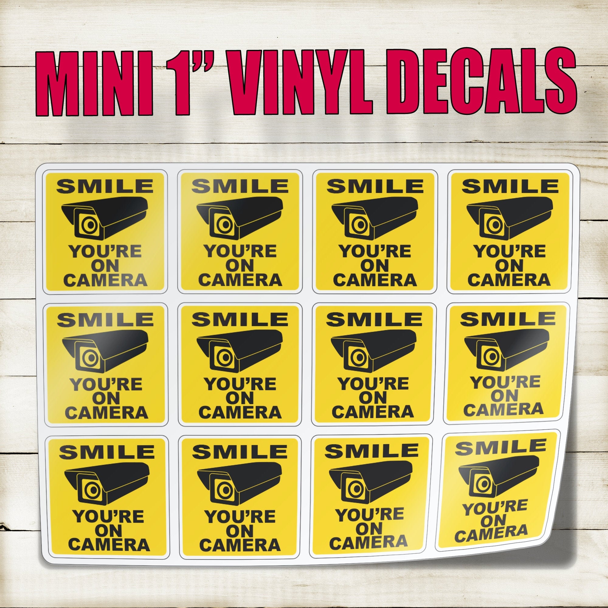 Lyft Uber Dashcam Smile You're On Camera Sticker Decals - Mini 1