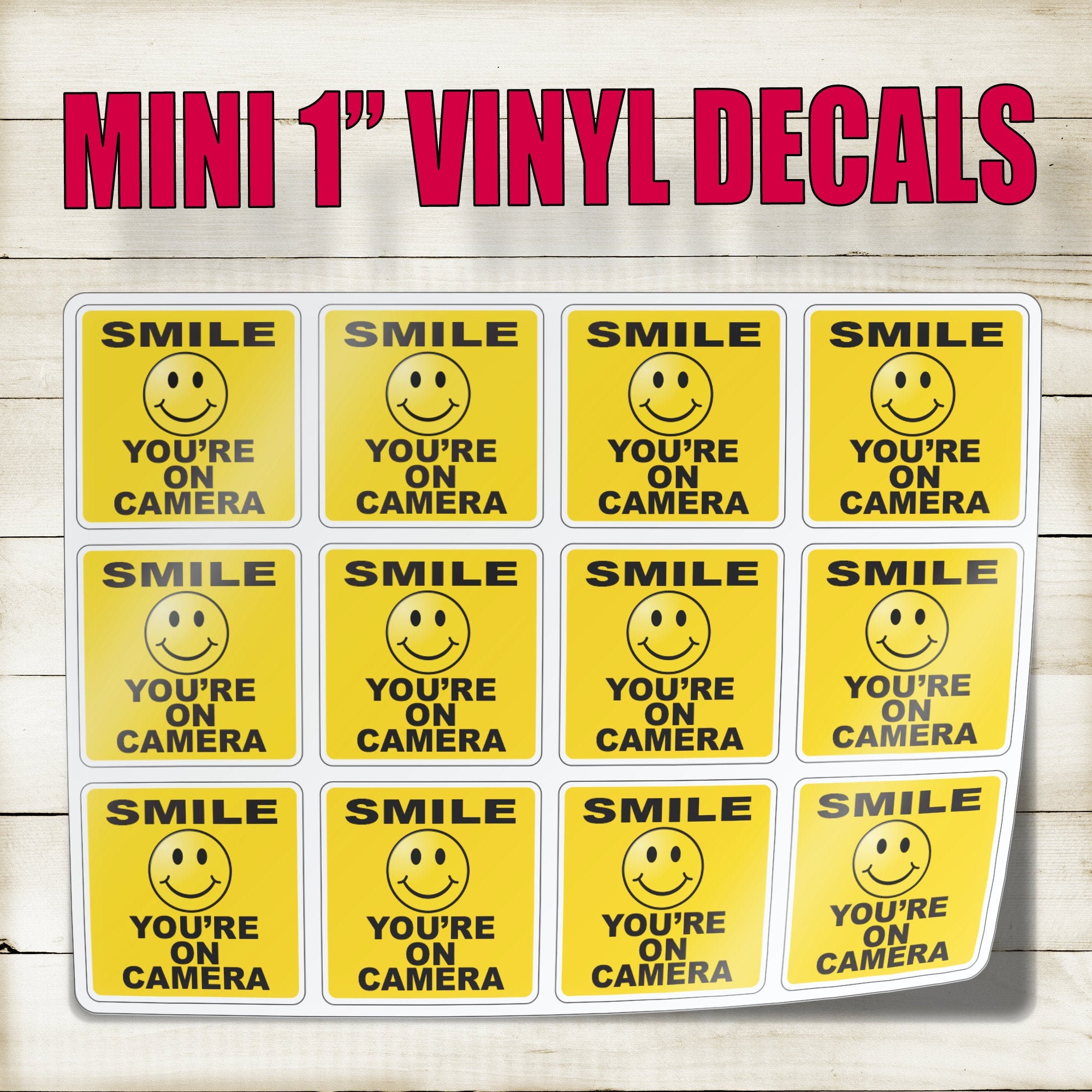 Lyft Uber Dashcam Smile You're On Camera Sticker Decals - Mini 1