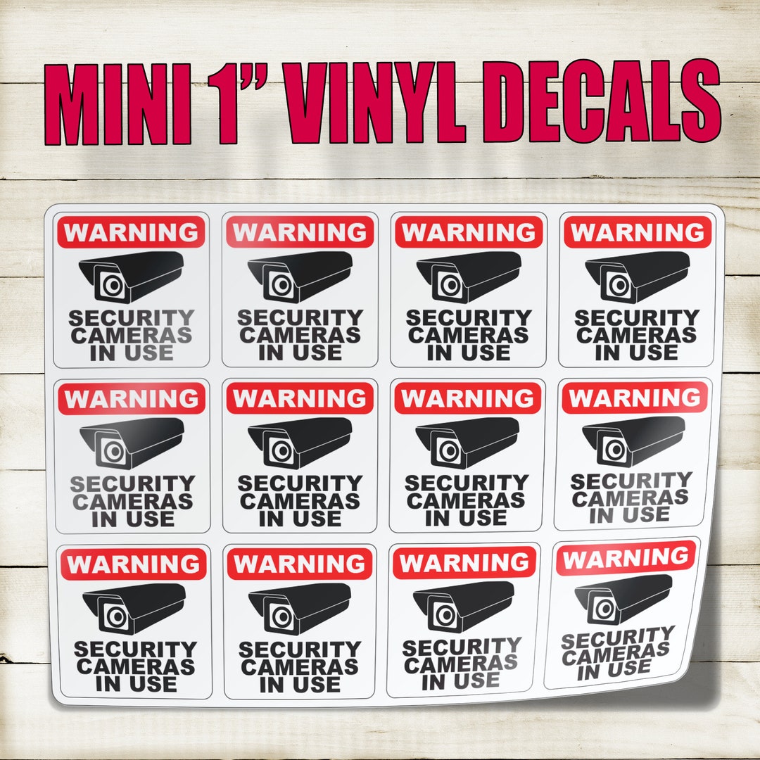 Lyft Uber Dashcam Warning Security Camera in Use Sticker Decals - Mini ...