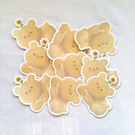 Paper Stickers, Labels & Tags Sunflower Bear Glitter Vinyl Sticker etna ...
