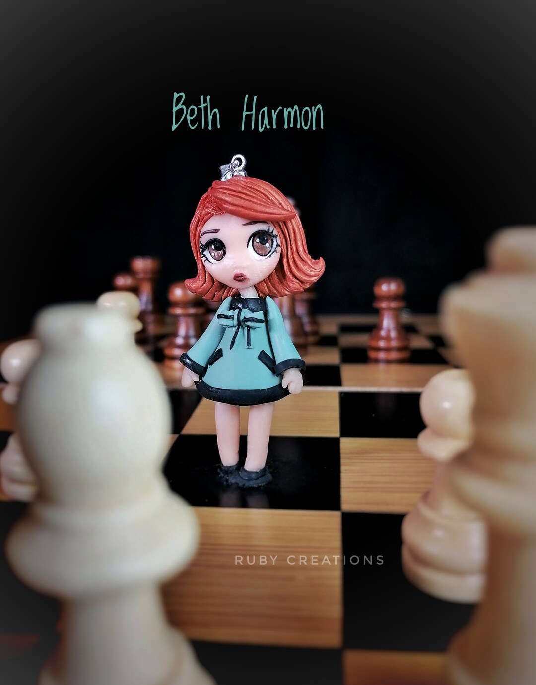 OOAK Necklace, Elizabeth Harmon Necklace, Beth Harmon Pendant, Queen's ...