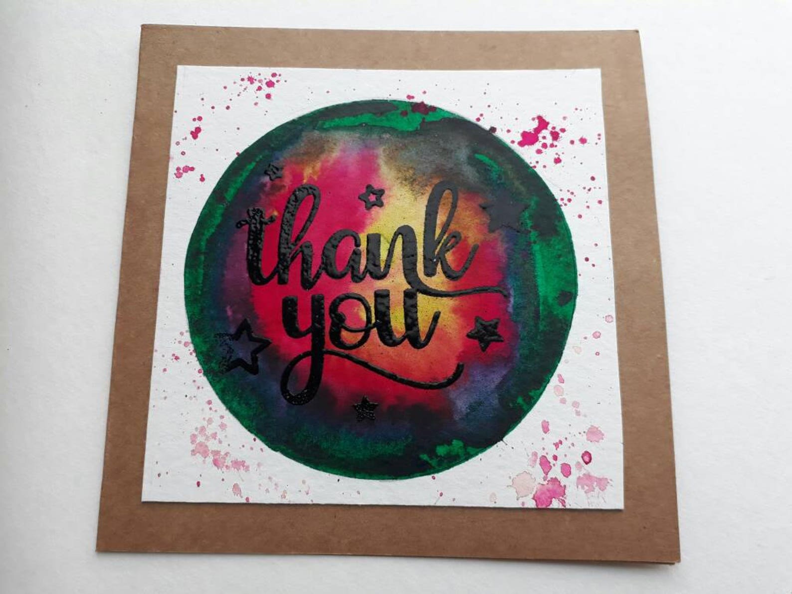 Thank You Card Handpainted Card - Etsy