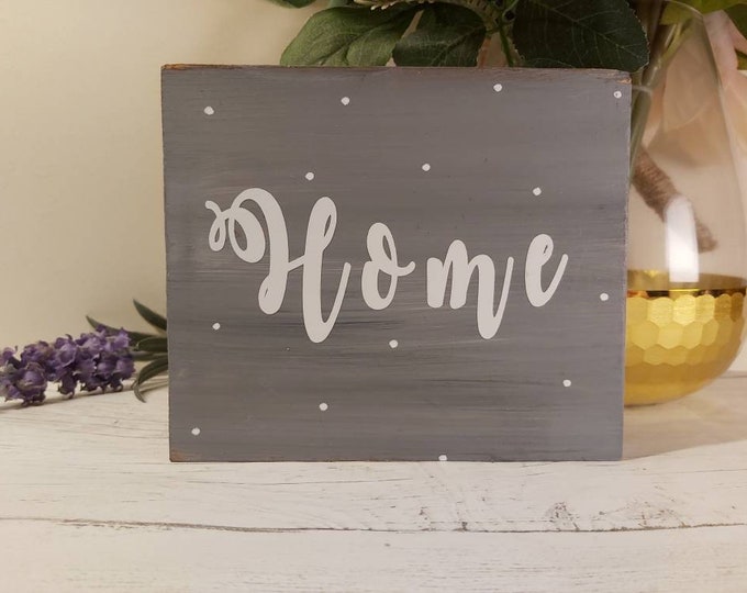 Grey Wooden Home Sign, Rustic Grey Sign - Etsy