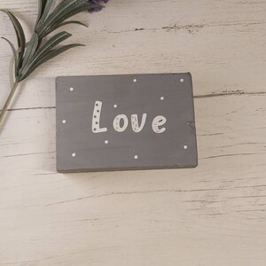 Grey Wooden Sign Rustic Wooden Block Love Sign - Etsy
