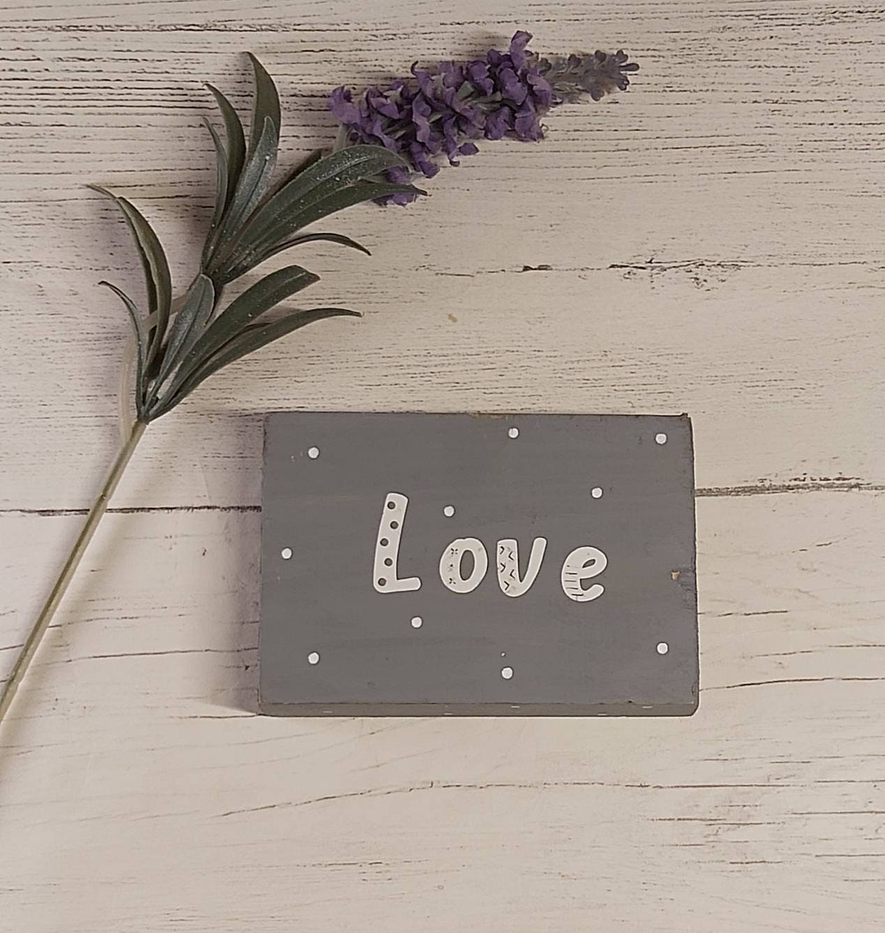 Grey Wooden Sign Rustic Wooden Block Love Sign - Etsy