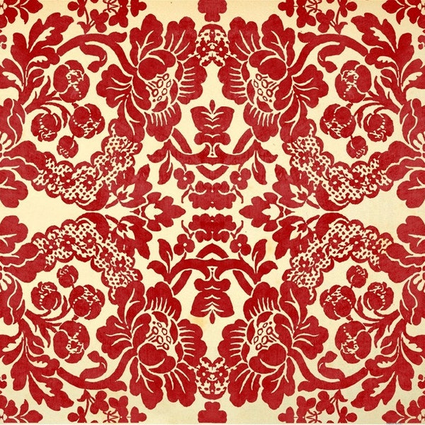 Red Damask Paper - Etsy