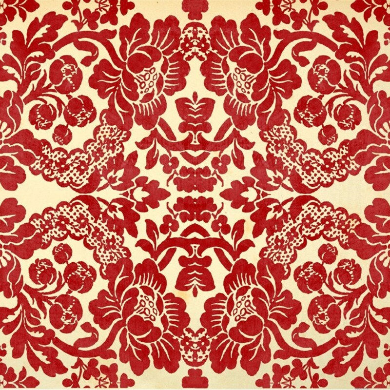 Red Damask Paper - Etsy
