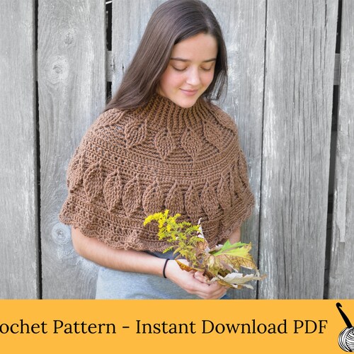 Fall Leaf Poncho Pdf Crochet Pattern Child and Adult Sizes | Etsy