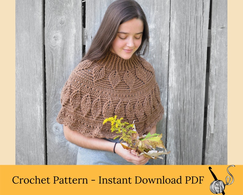 Fall Leaf Poncho Pdf Crochet Pattern Child and Adult Sizes | Etsy