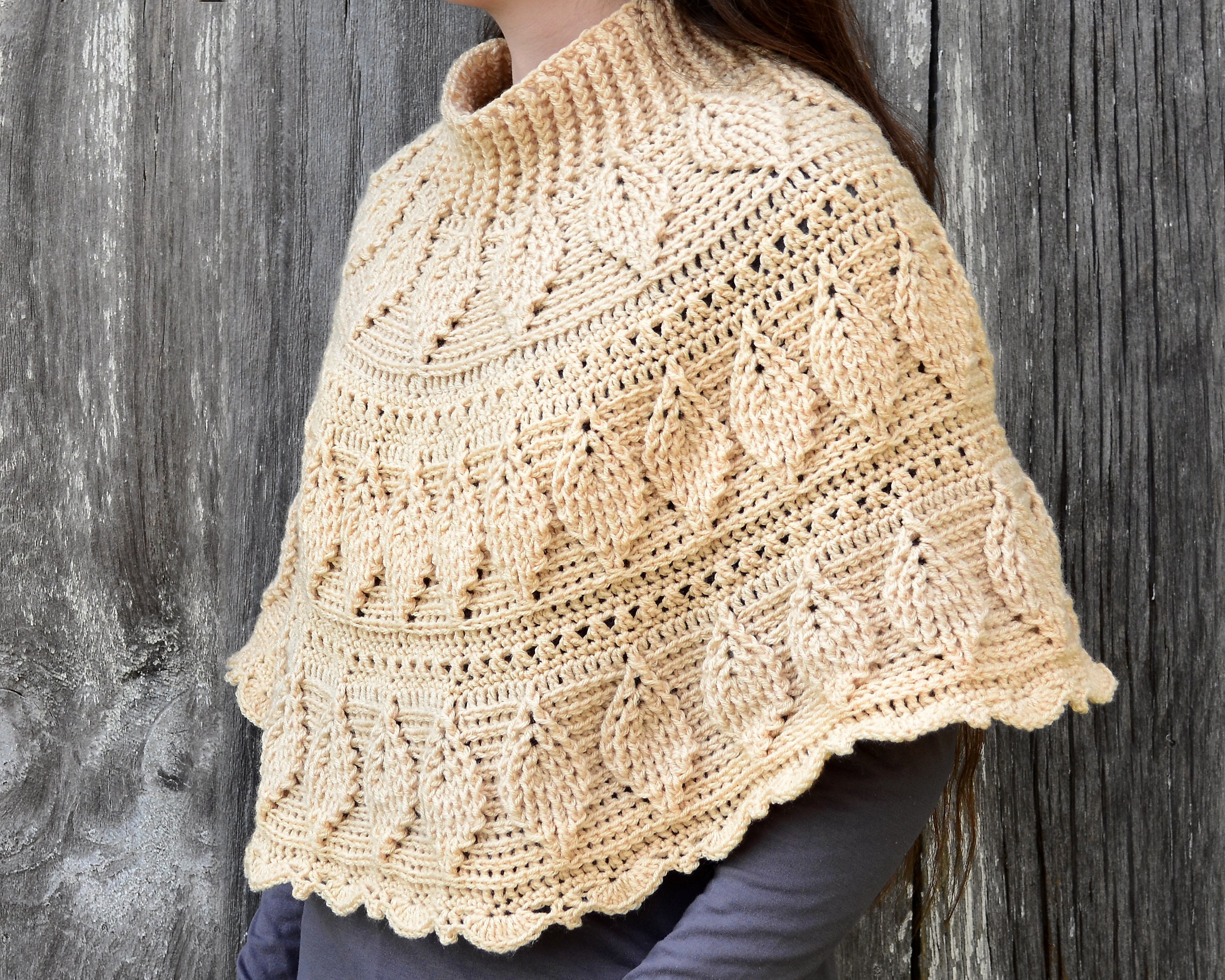 Fall Leaf Poncho Pdf Crochet Pattern Child and Adult Sizes | Etsy
