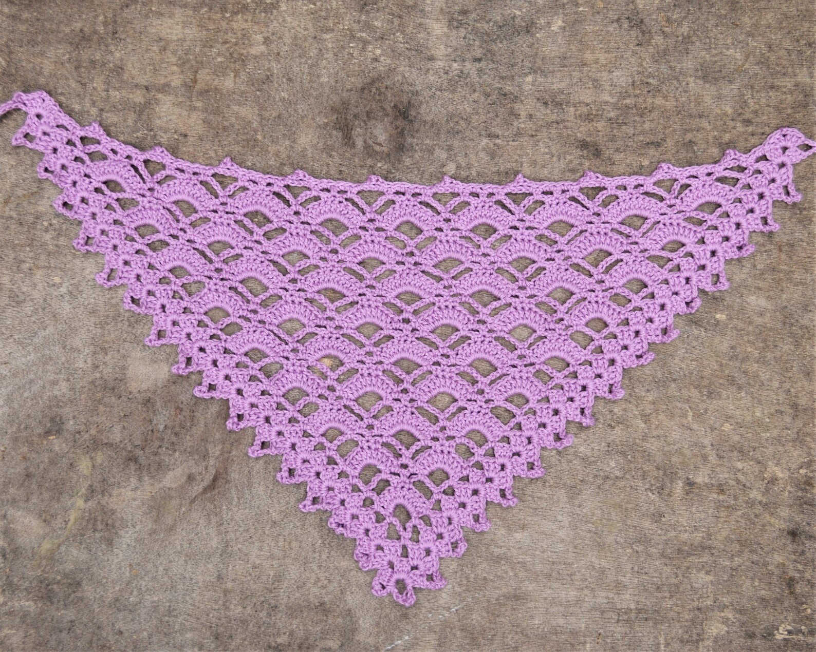 Crochet Head Scarf Cotton Kerchief in Orchid Purple Lace - Etsy