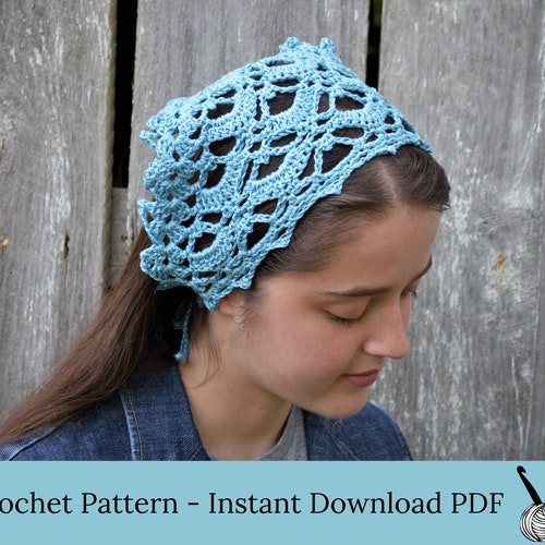 Whimsy Head Wrap Crochet PATTERN PDF Crochet Hair Scarf - Etsy