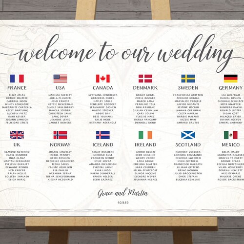 Travel Theme Wedding Seating Chart With World Map Background - Etsy