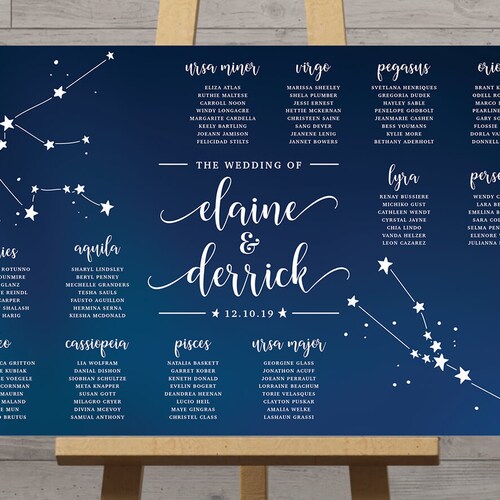 Constellation Wedding Table Plan Celestial Wedding Seating - Etsy