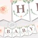 Floral Baby Shower Banner, Pink Rose Baby Shower, Bridal Shower Banner ...