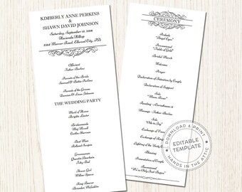 Wedding program order of events timeline poster sign board | Etsy