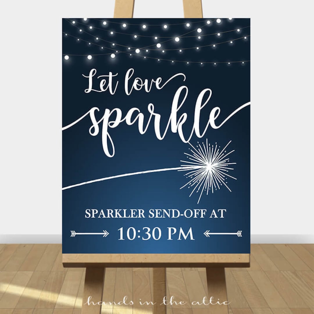 Wedding Sparklers Sign Printable Sparkler Send Off Let Love - Etsy