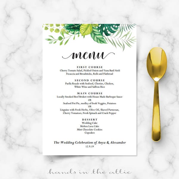 Enchanted Menu Template - Etsy