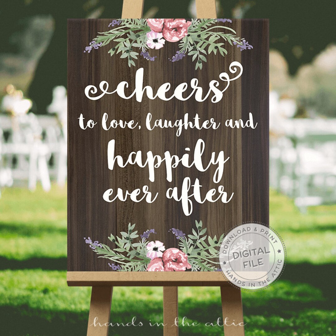 Wooden Wedding Signs, Wedding Sign Design, Wedding Signage - CHEERS to ...