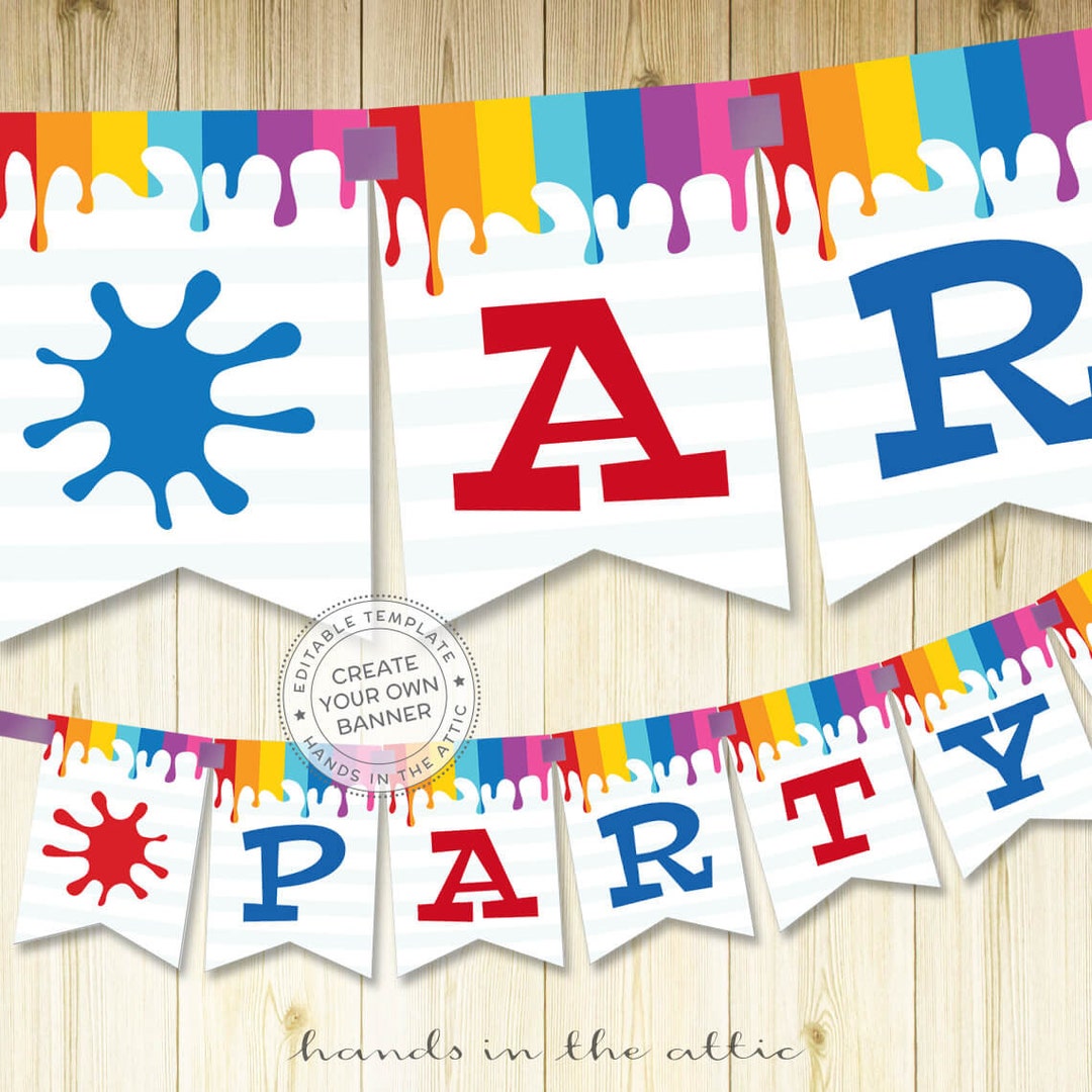 Party Decoration Ideas, Art Party Birthday Supplies, Printable Party ...