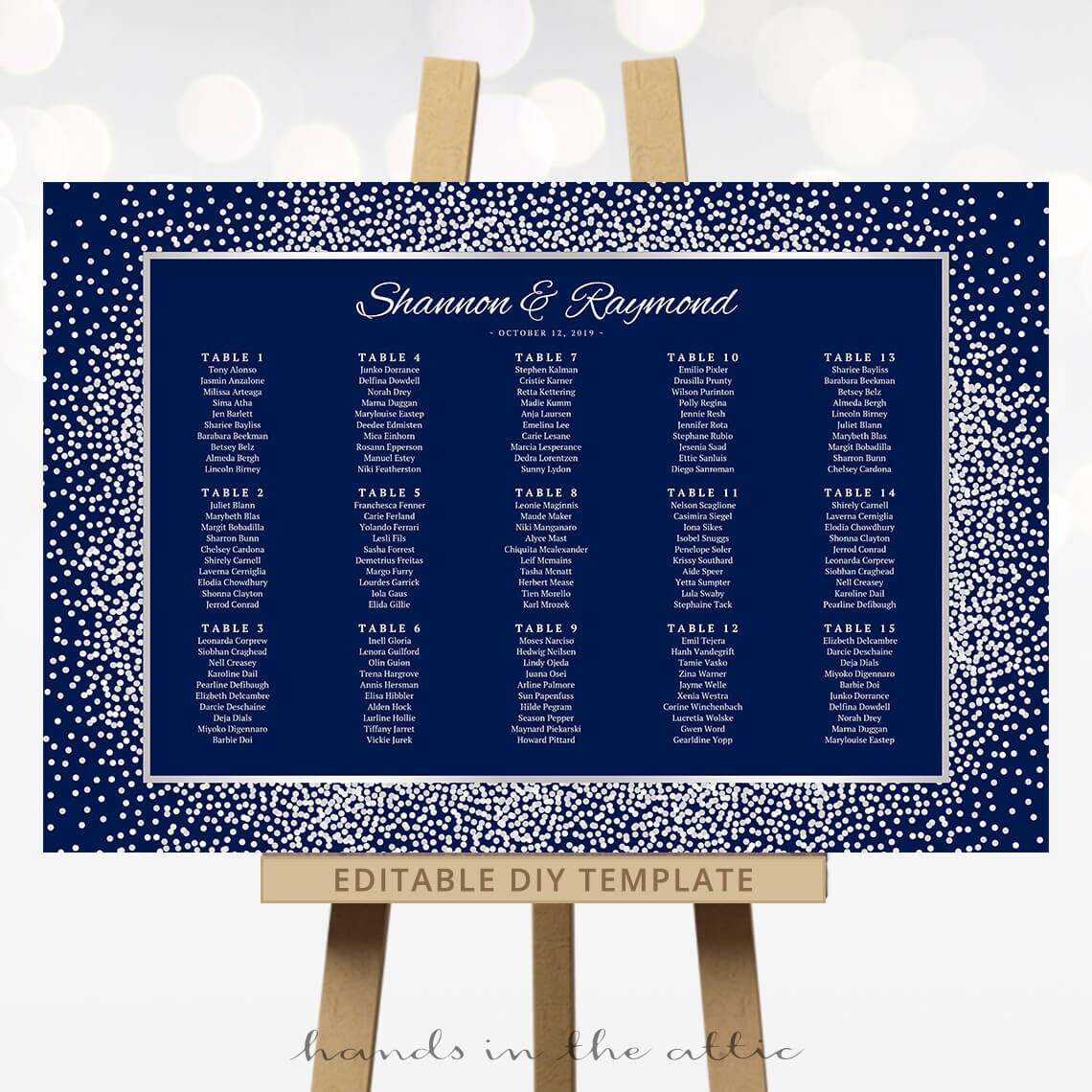 Silver Jubilee Anniversary Seating Chart Charity Fundraising | Etsy