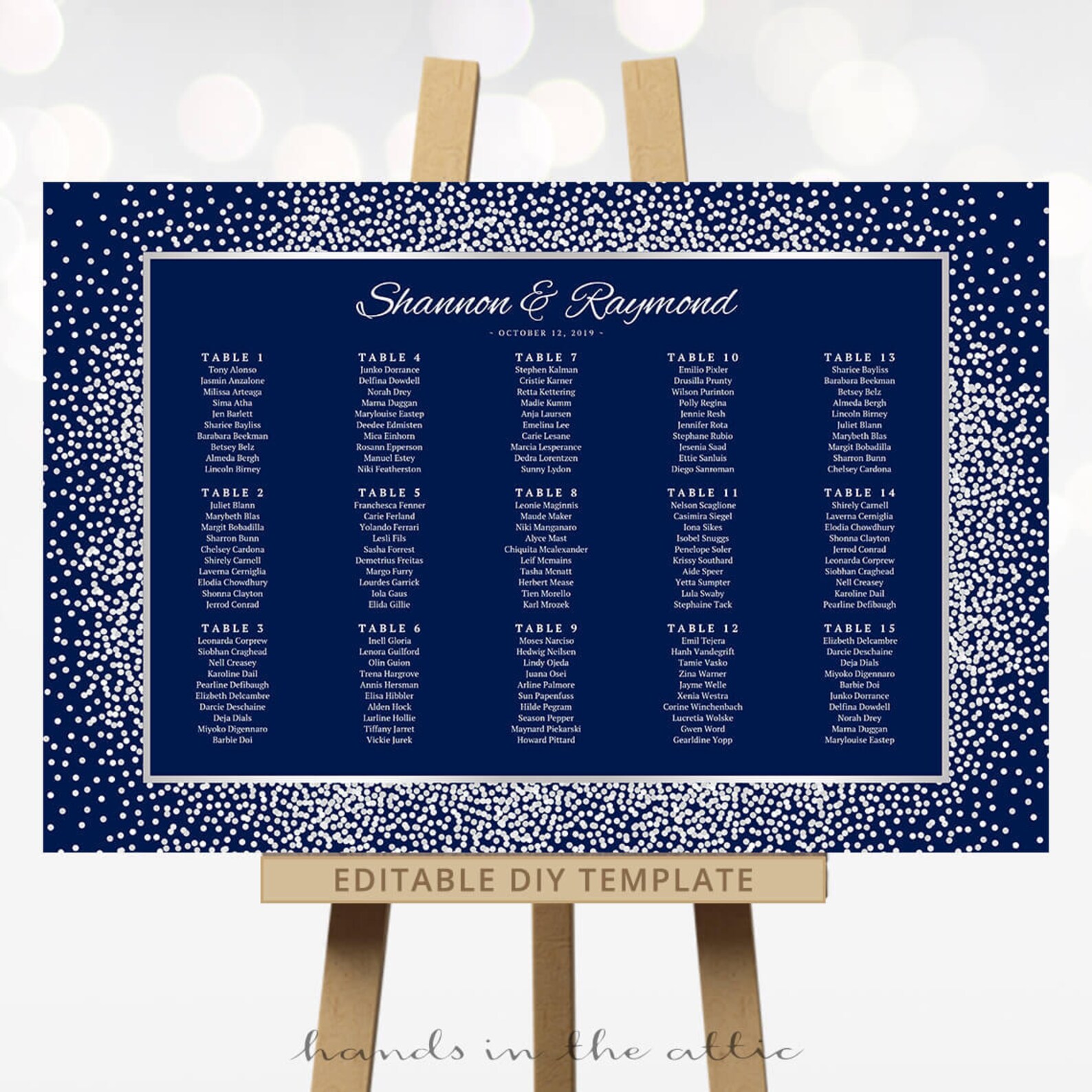 Silver Jubilee Anniversary Seating Chart Charity Fundraising | Etsy