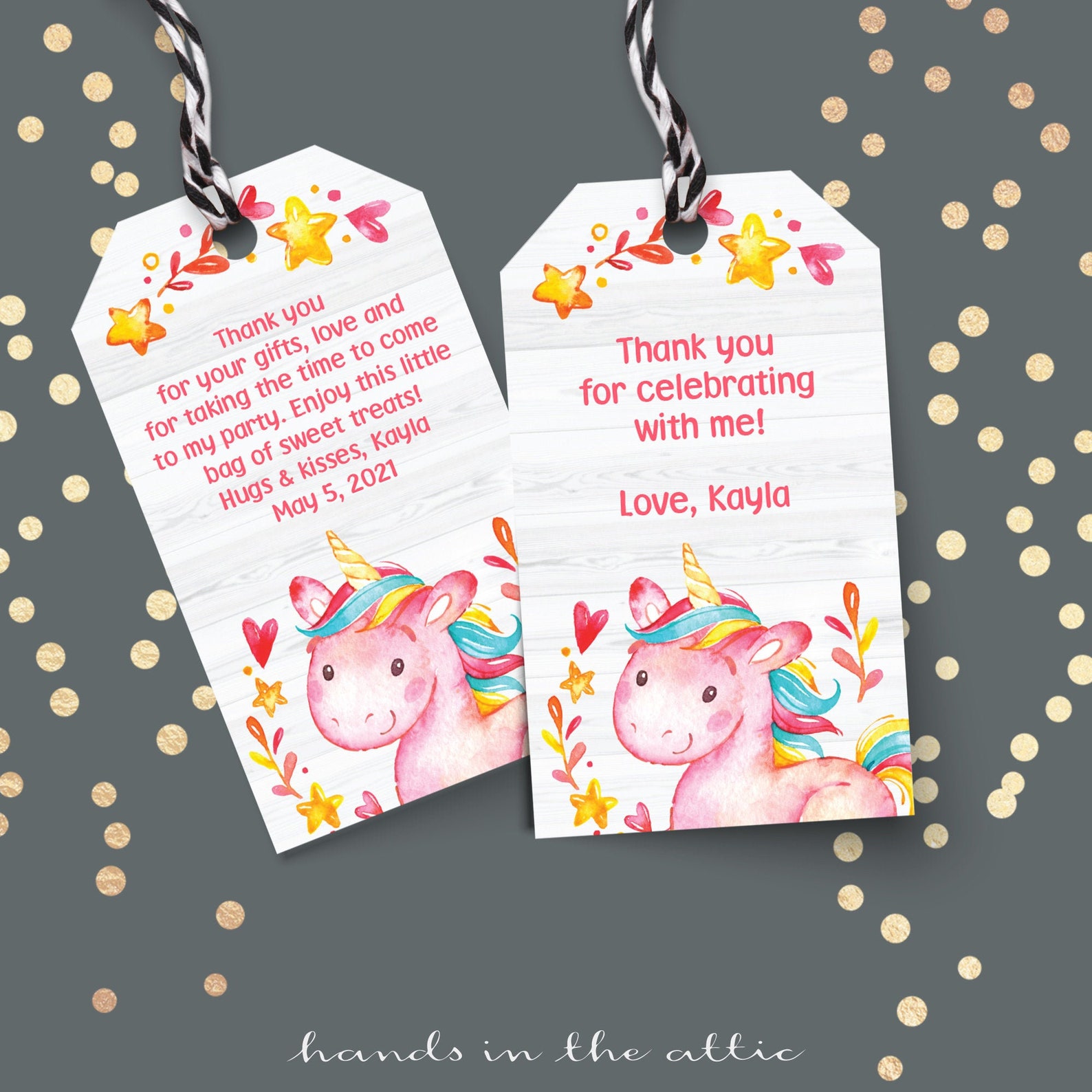 Unicorn Gift Tags Making Kit PDF Template Magical Baby - Etsy