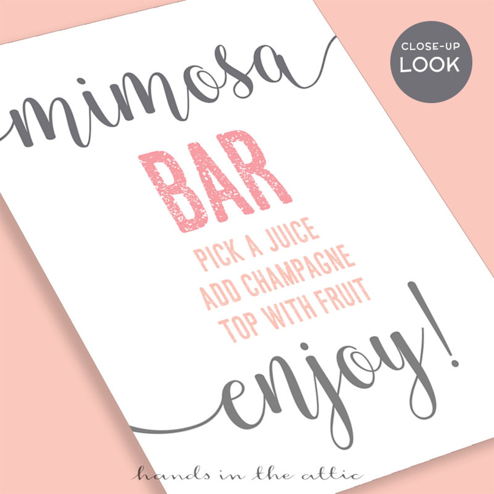 Mimosa Bar Sign Bridal Shower Display Bachelorette Party | Etsy