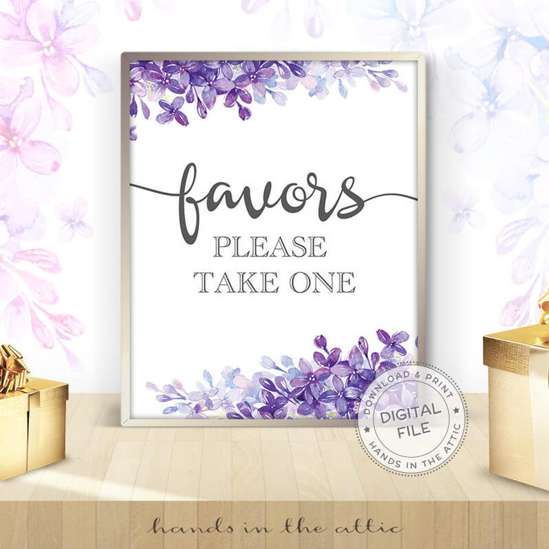 Favors Please Take One Floral Wedding Favors Signs Download - Etsy