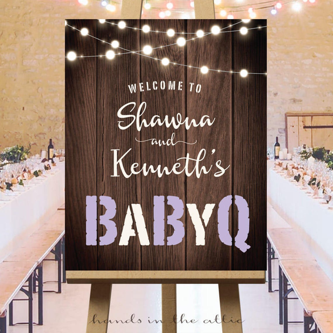 Baby Shower Babyq Welcome Sign Co-ed Baby-q BBQ Rustic Sign - Etsy
