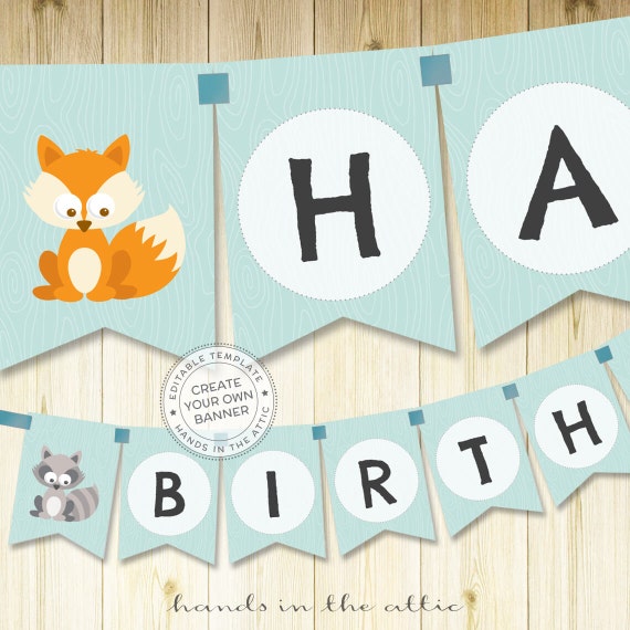 Name garland, woodland nursery, woodland creatures, alphabet bunting ...