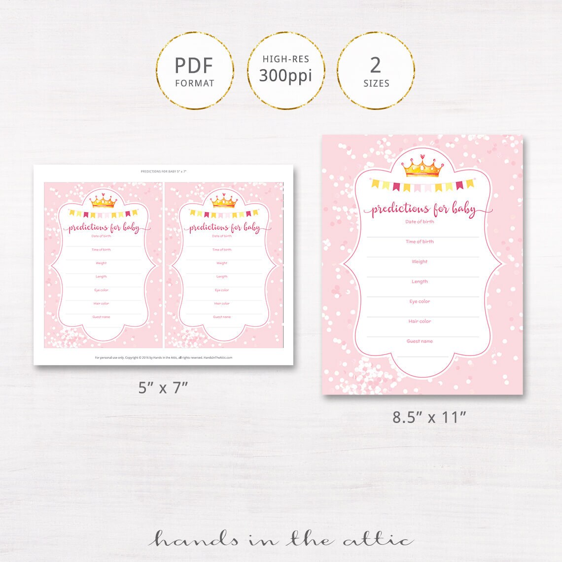 Baby stats guessing game predictions for baby girl baby | Etsy