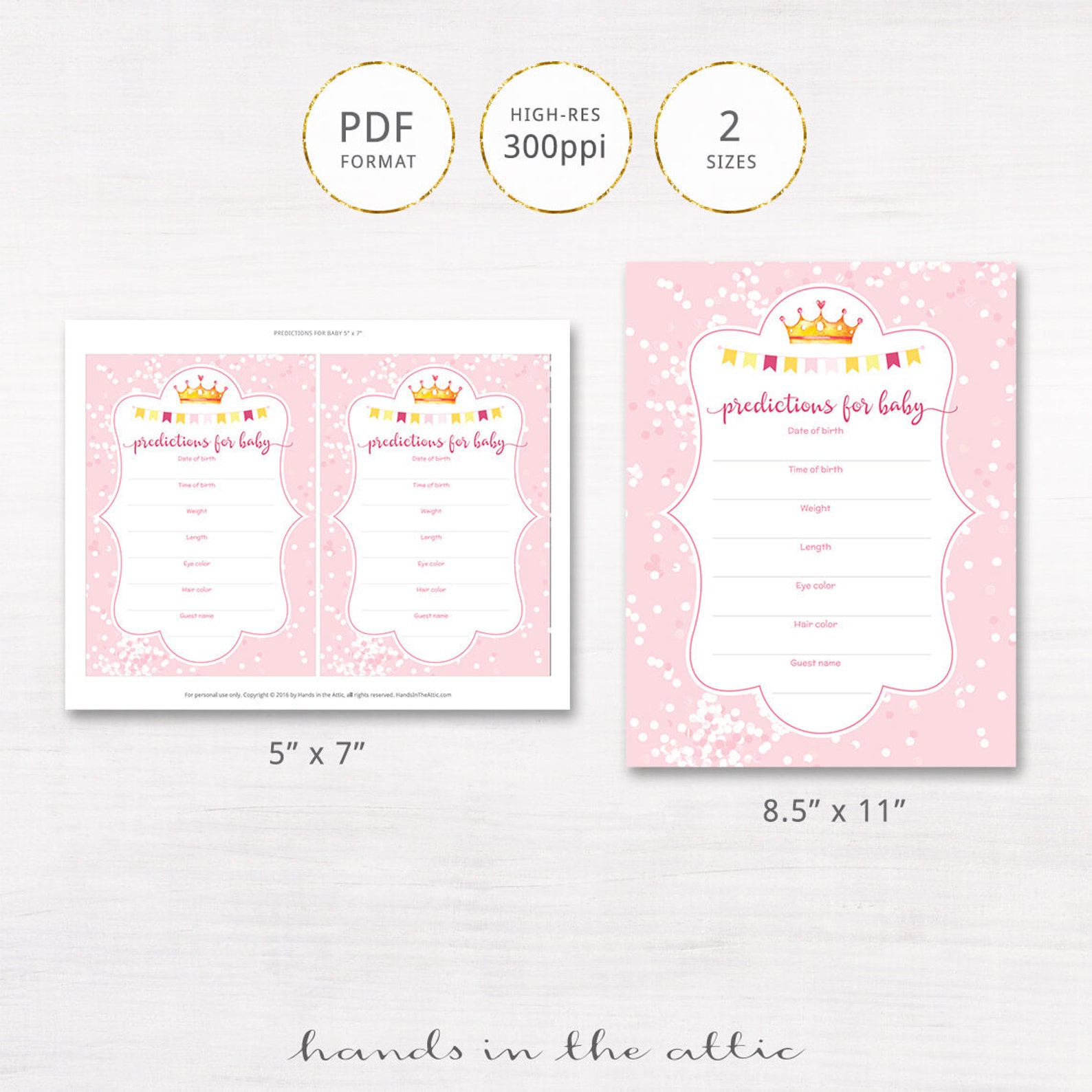Baby stats guessing game predictions for baby girl baby | Etsy