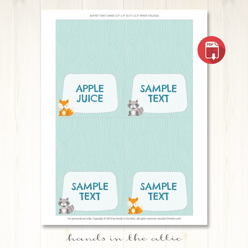 Editable Labels Woodland Creatures Woodland Baby Shower - Etsy