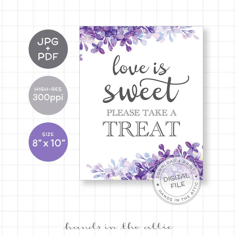 Love is sweet please take a treat candy buffet sign wedding | Etsy