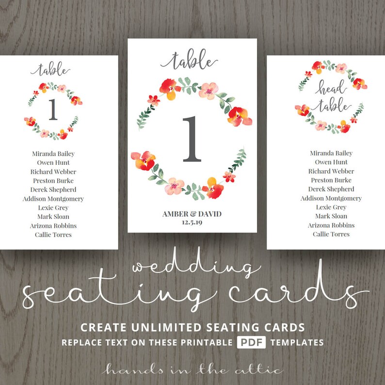 Wedding Table Cards Number Ideas Table Assignment Red | Etsy