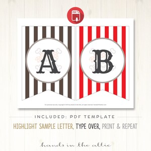 Pirate Printable Alphabet Banner, Editable Template, Pirate Party ...