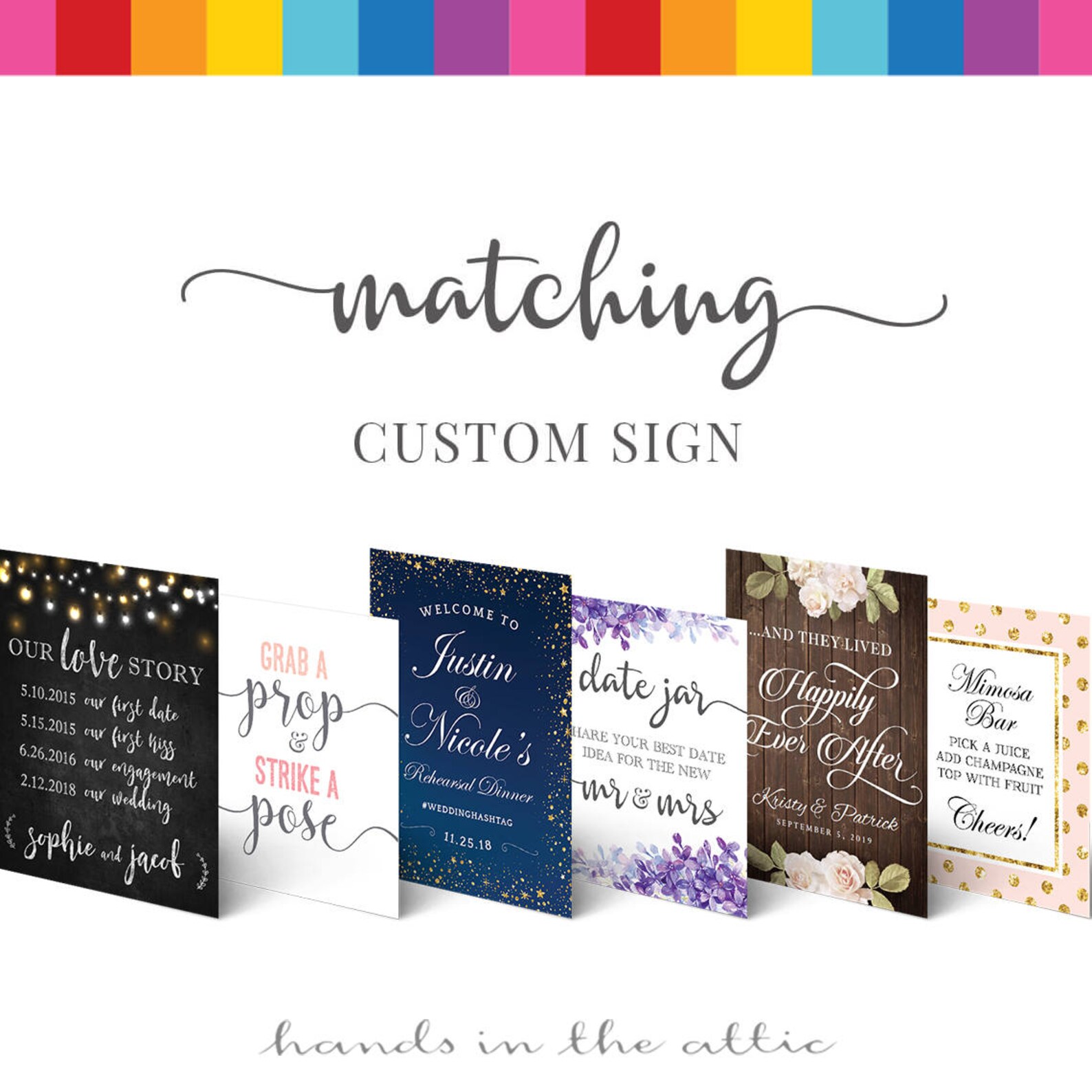 Matching Custom Sign Wedding Bridal Shower Baby Shower | Etsy