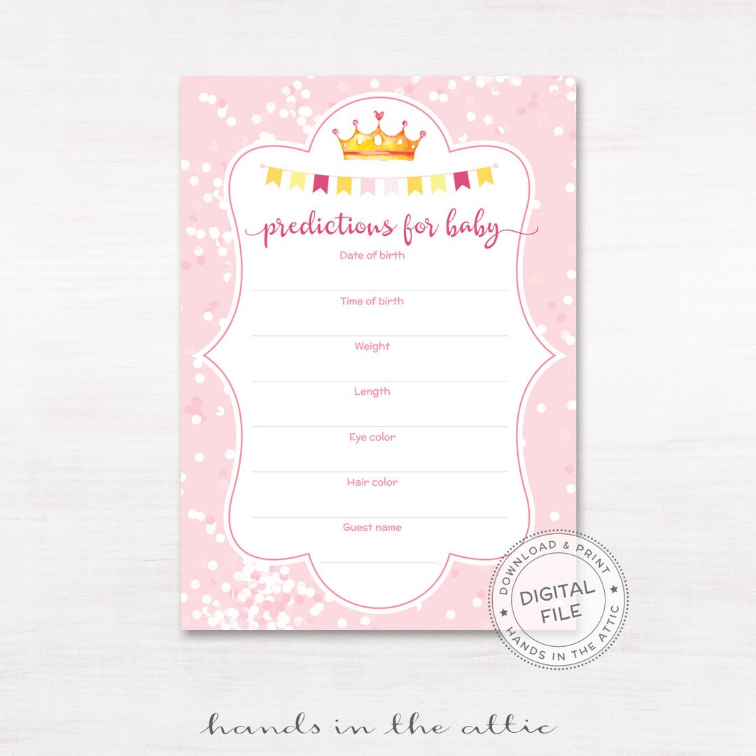 Baby Stats Guessing Game, Predictions for Baby Girl, Baby Shower Games ...