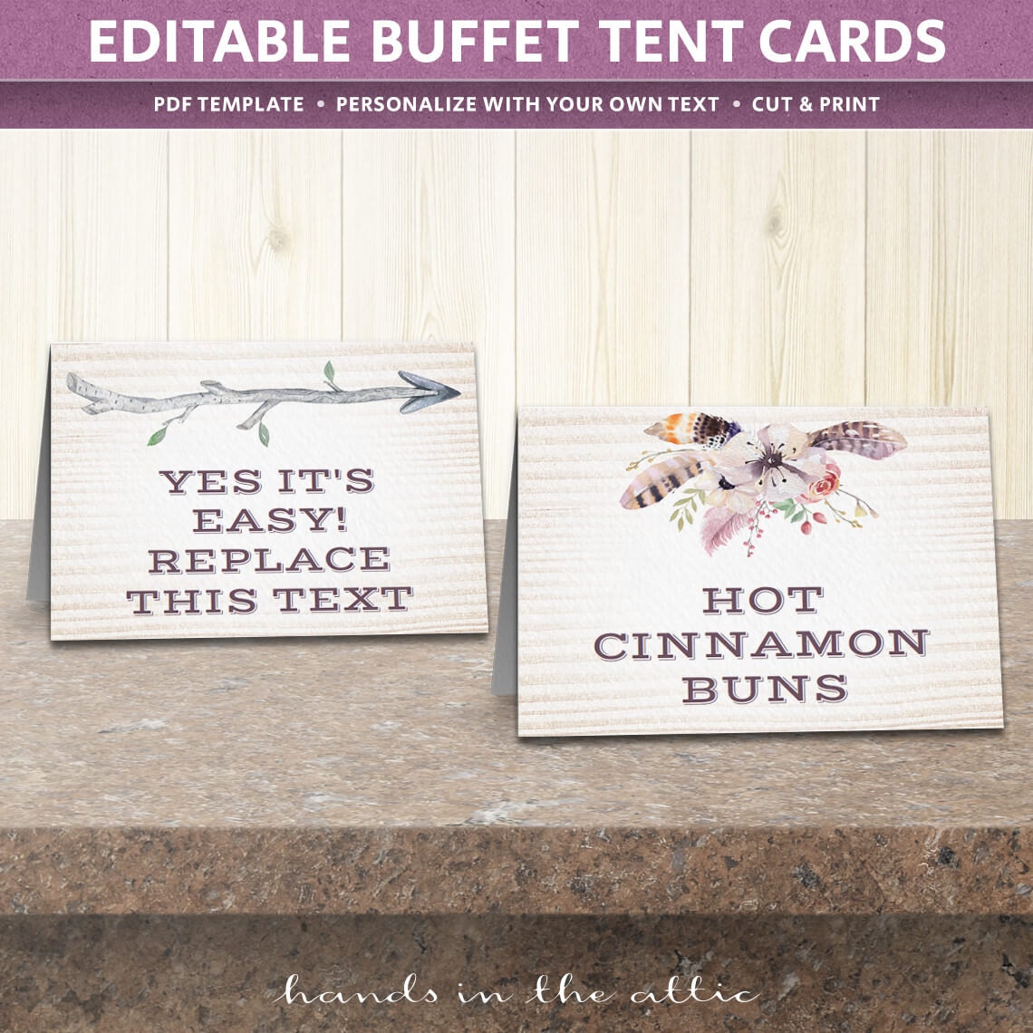 DIY buffet tent cards EDITABLE food & beverage label cards | Etsy