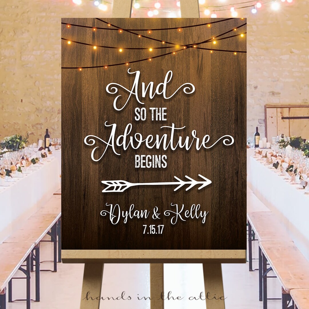 Wedding Adventure Sign, Printable Direction, Reception Arrows ...