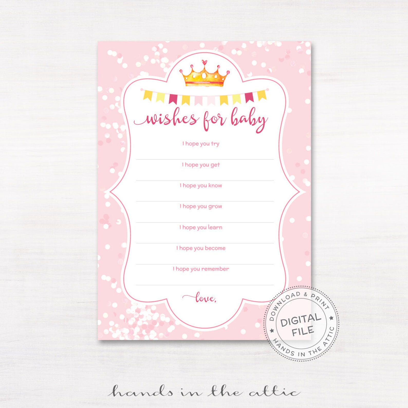 Messages for baby girl shower games ideas wishes for baby | Etsy