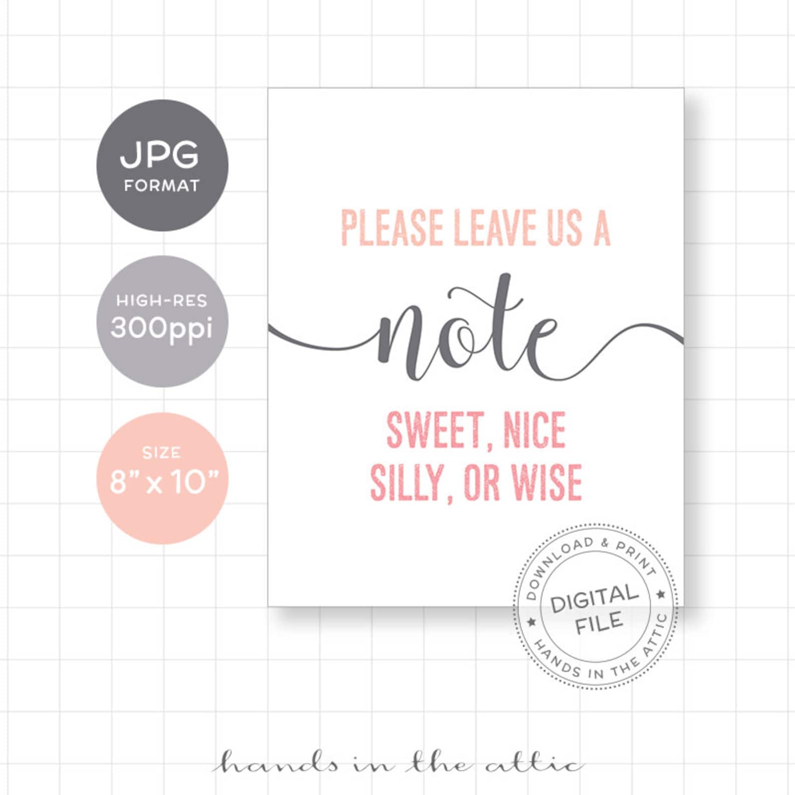 Please Leave Us a Note Guestbook Sign Best Wishes Sign - Etsy Canada