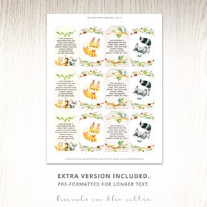 Forest Animals Gift Tags Printable, Woodland Baby Shower, Forest ...