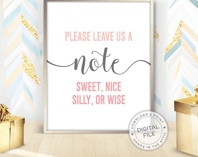Please Leave Us a Note Guestbook Sign Best Wishes Sign - Etsy