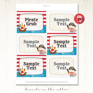 Pirate Party Food Labels, Printables Pirate Theme Themed Birthday Decor ...