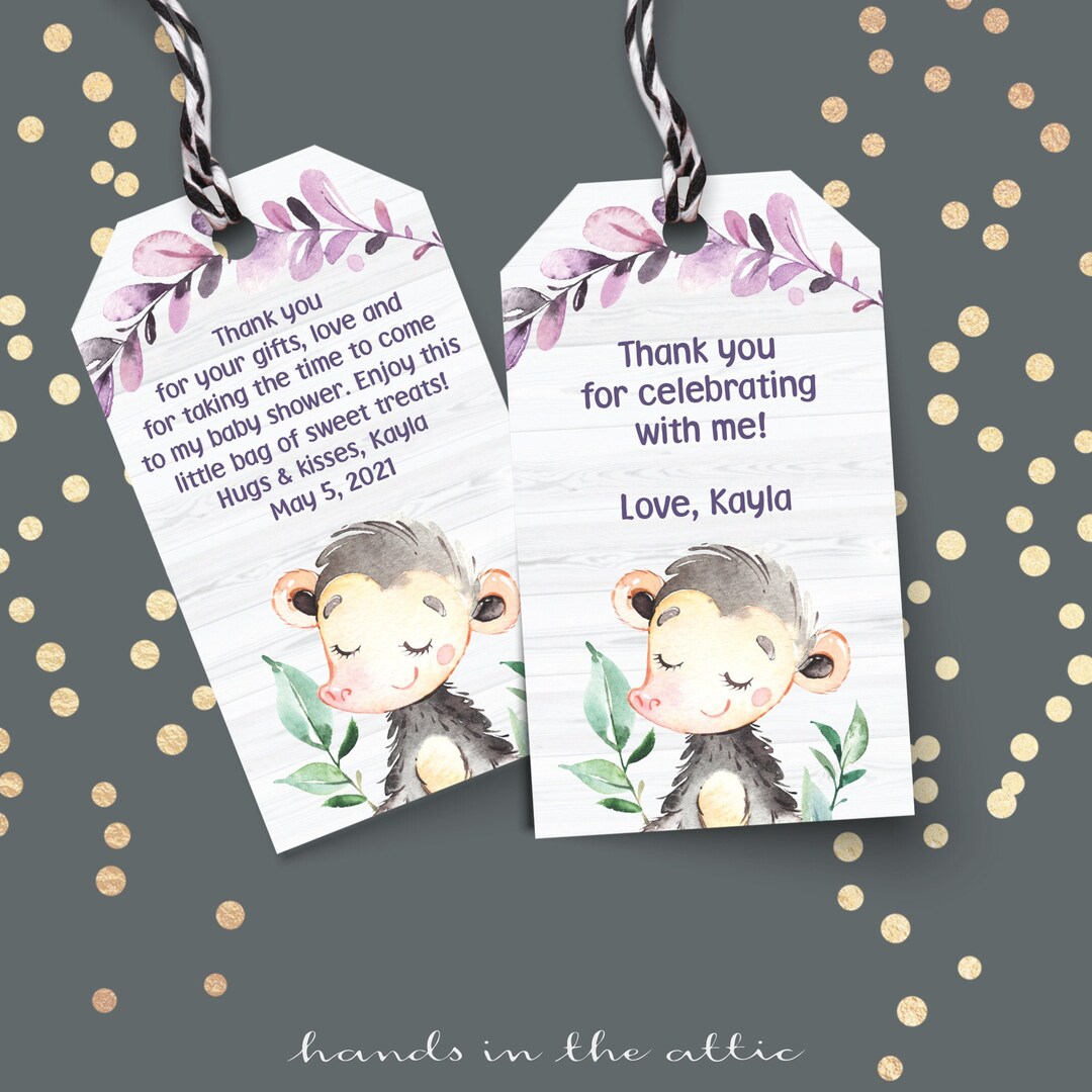 Opossum Gift Tags Make Your Own, Possum Labels for Baby Showers ...